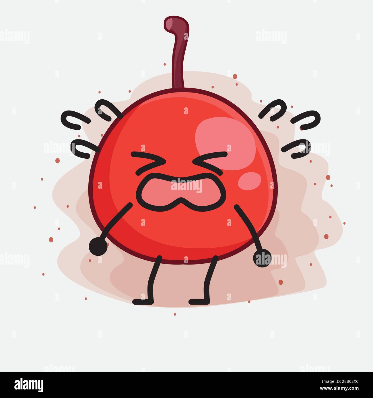 Vector Illustration of Hackberry Fruit Character with cute face, simple ...