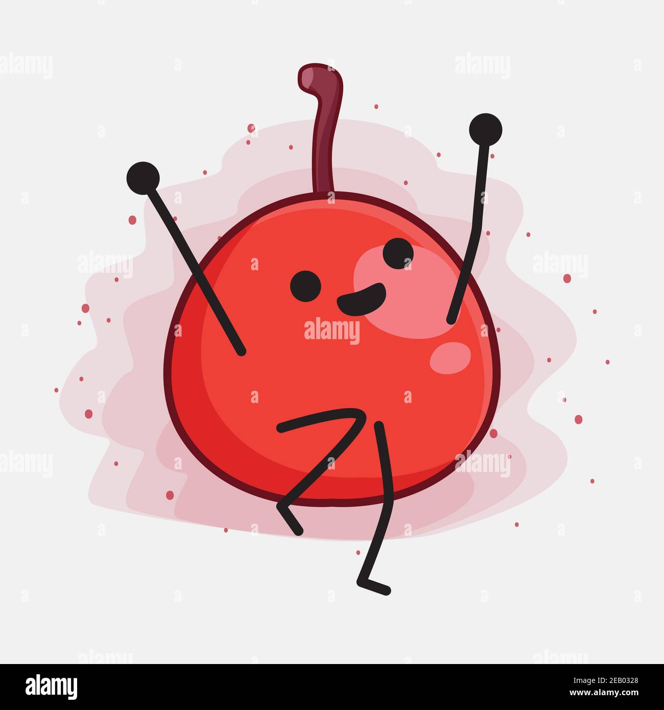 Vector Illustration of Hackberry Fruit Character with cute face, simple ...