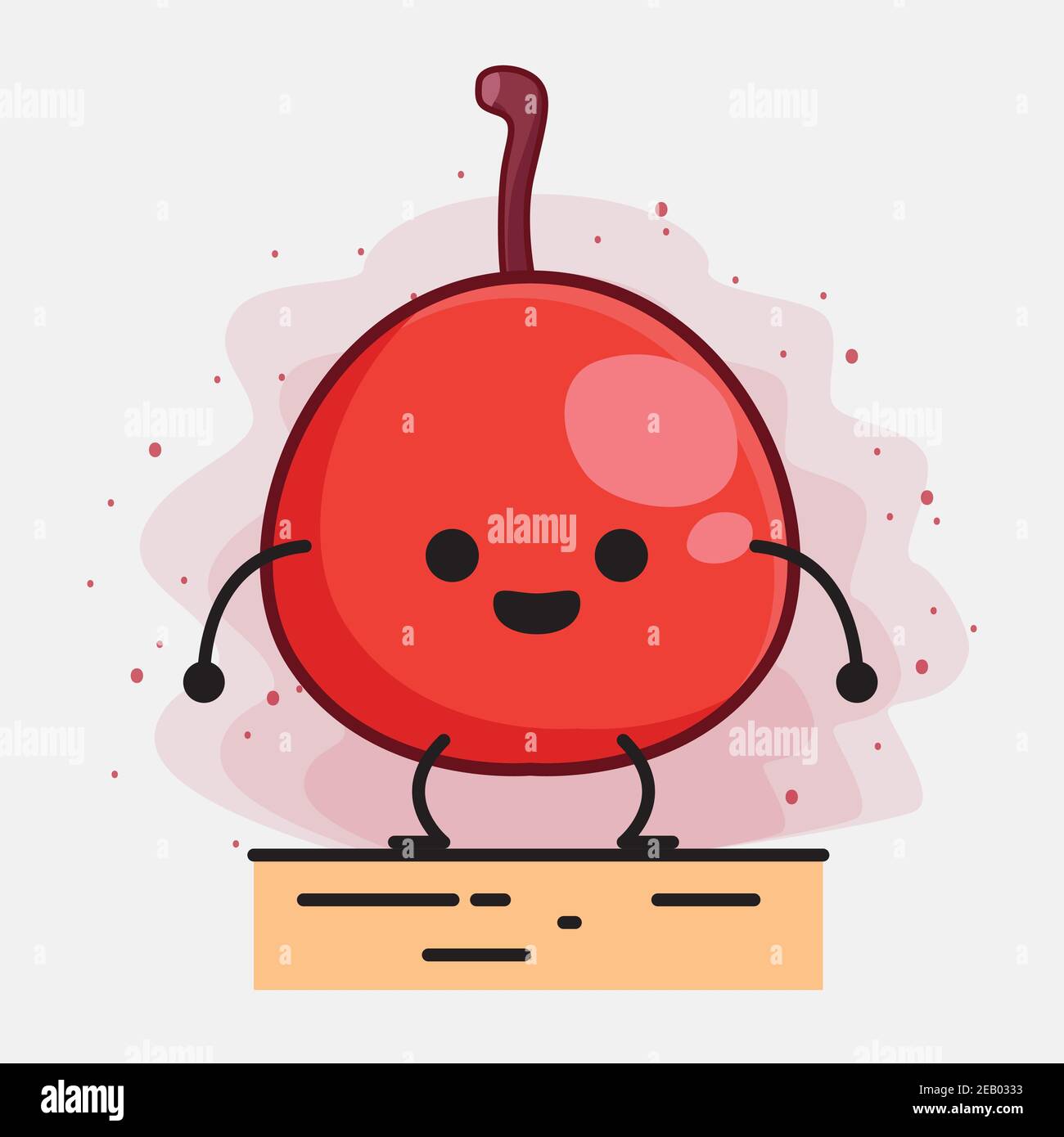Vector Illustration of Hackberry Fruit Character with cute face, simple ...
