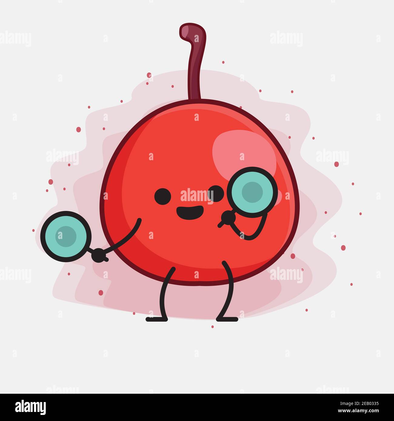 Vector Illustration of Hackberry Fruit Character with cute face, simple ...