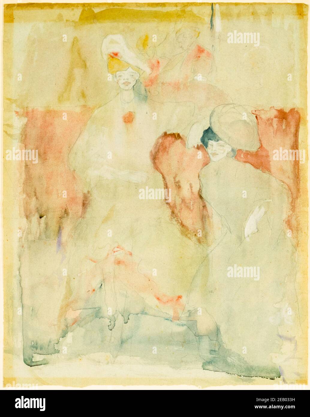 Amedeo Modigliani, Deux Femmes (Two Women), watercolour painting, 1908 ...