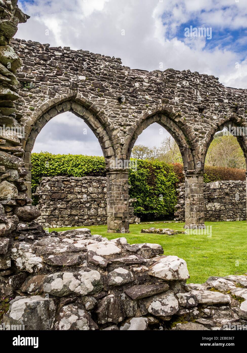 Cymer Abbey ruins in Snowdonia Stock Photo - Alamy