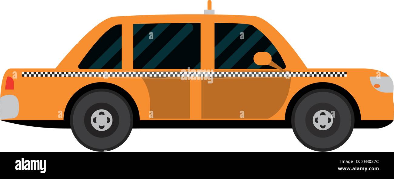 taxi cab public service car transport vehicle side view, car icon ...
