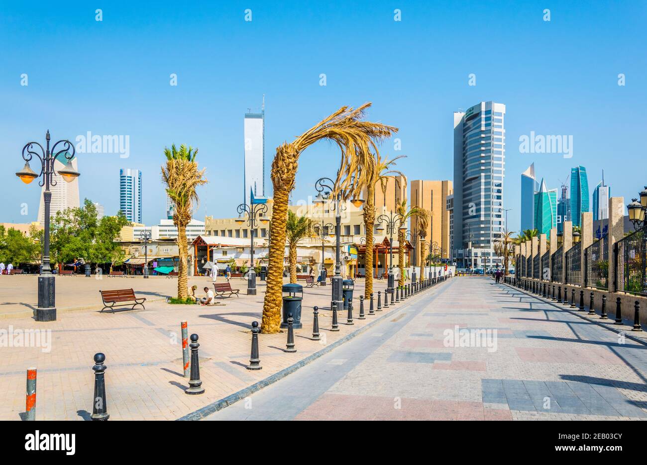 KUWAIT CITY, KUWAIT, NOVEMBER 4, 2016: View of a small square near the ...