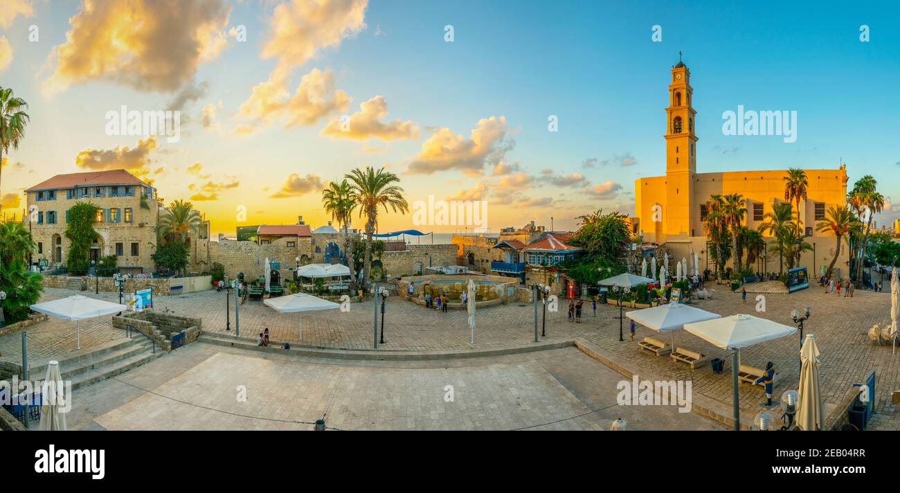 TEL AVIV, ISRAEL, SEPTEMBER 9, 2018: People are walking towards Saint ...