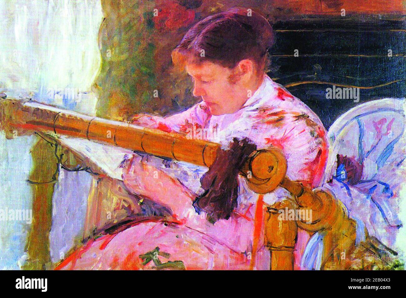 Lydia at the cord framework 1880 Stock Photo - Alamy