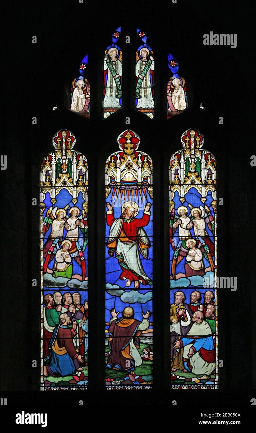 A stained glass window by William Wailes, depicting The Ascension of ...