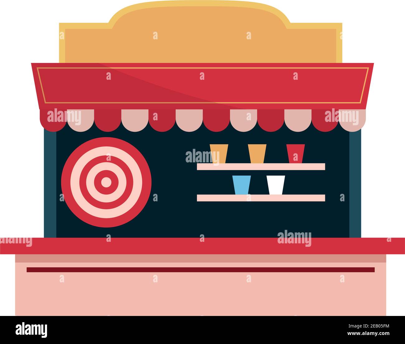 amusement park carnival shooting game with targets booth flat design ...