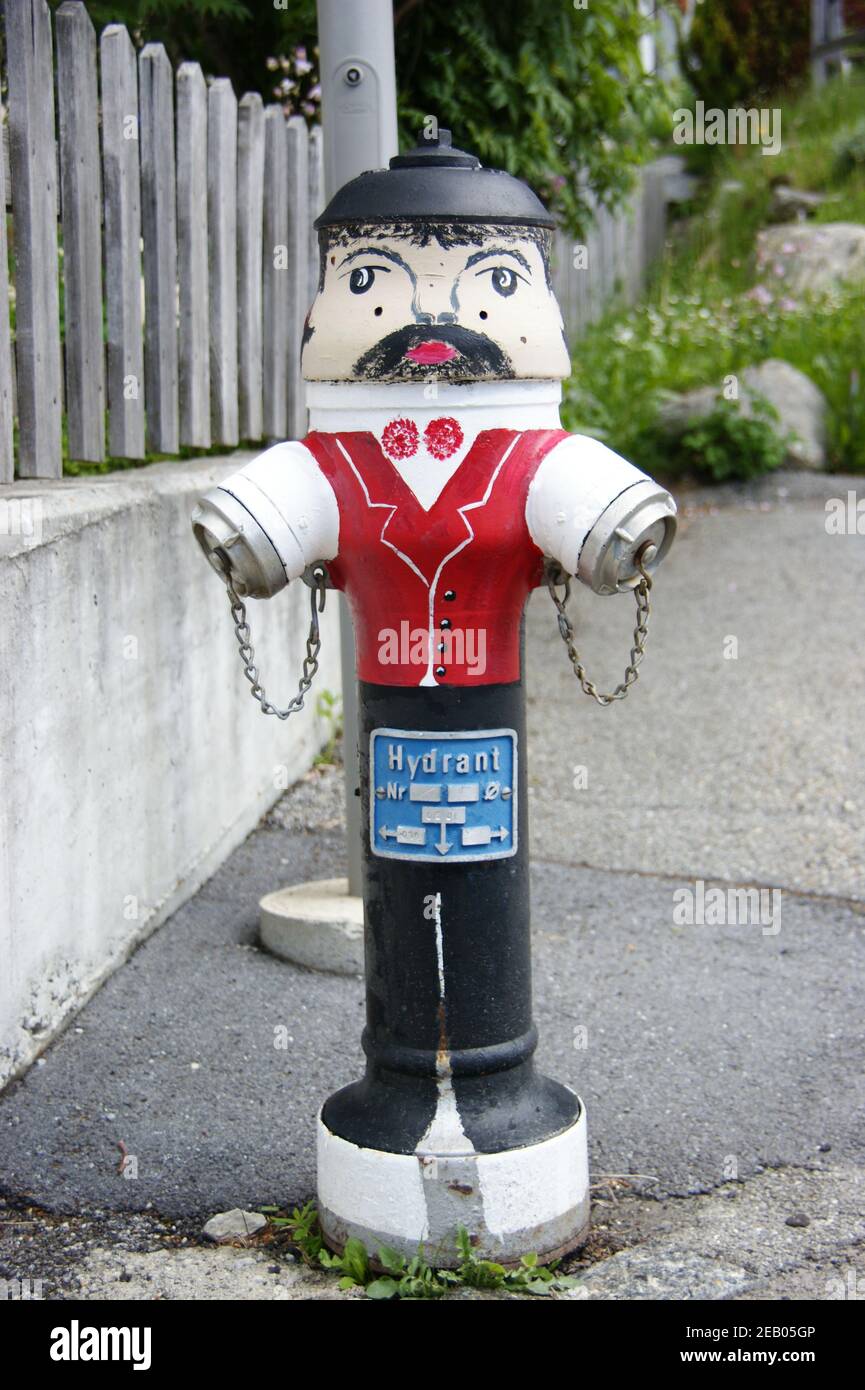 Water hydrant decorated to be a smartly dressed gentleman Stock Photo ...