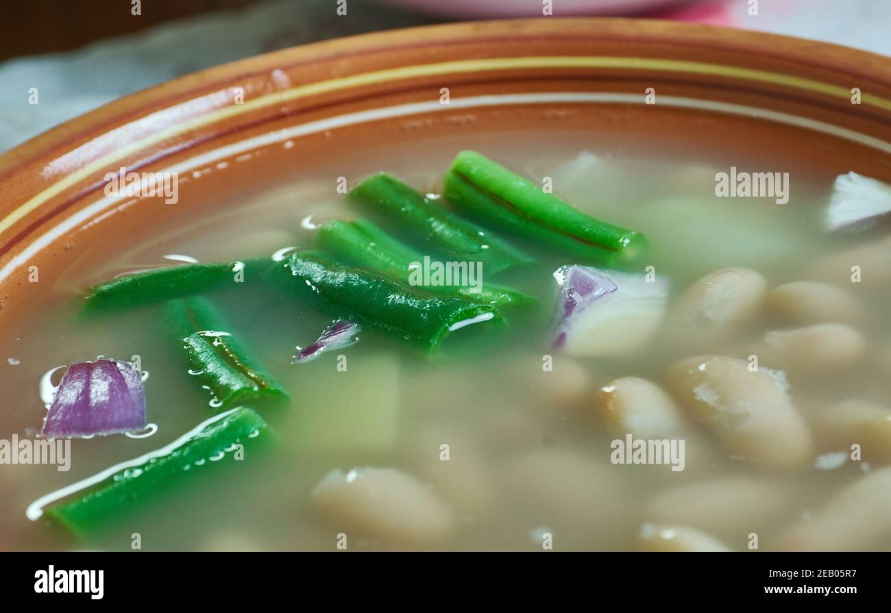 Rodopski bob - Bulgarian bean stew close up Stock Photo - Alamy