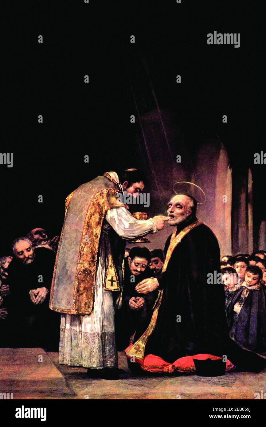 Last communion of St. Joseph of Calasanza 1776 Stock Photo - Alamy