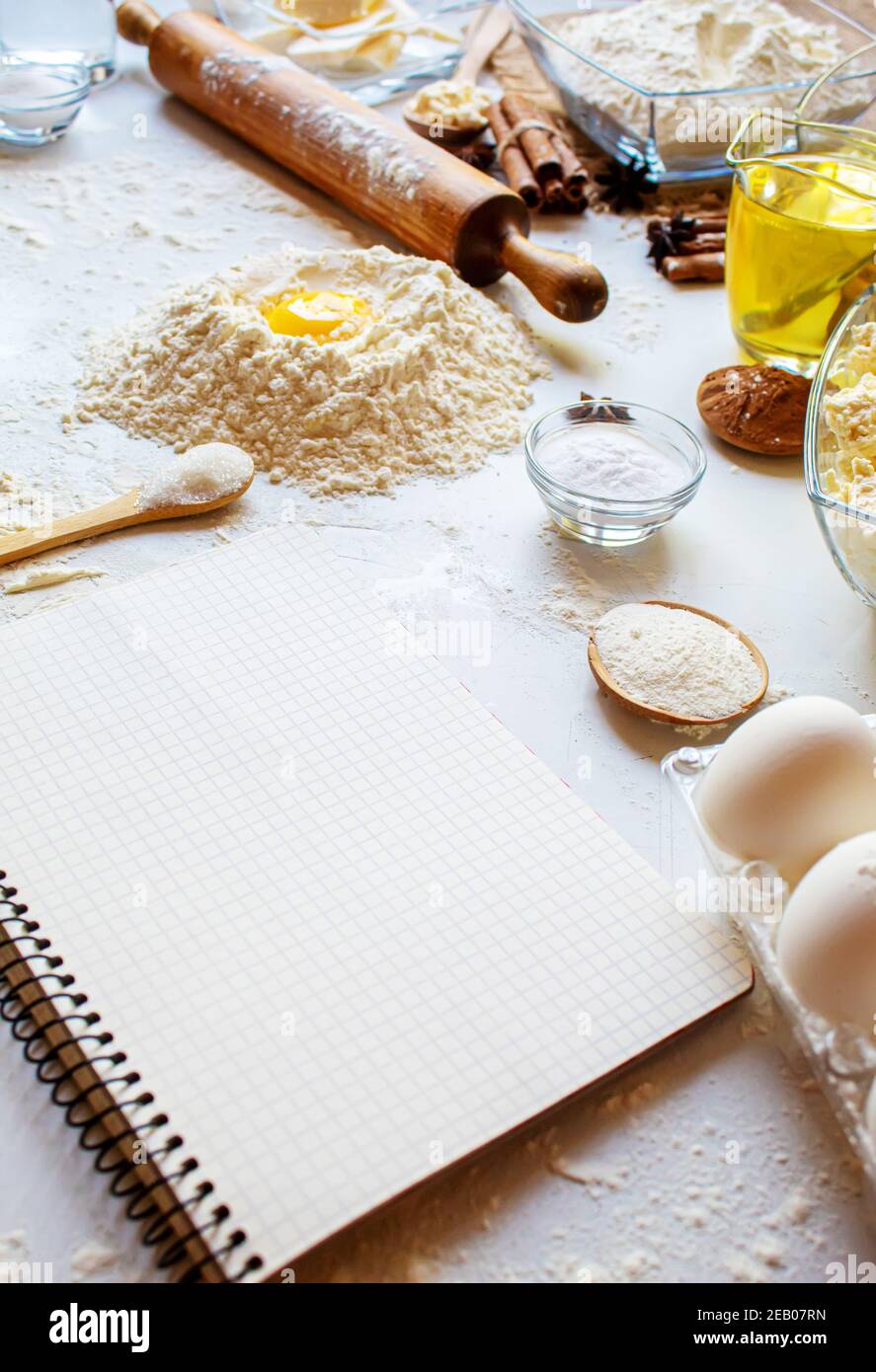 preparation for baking. Culinary concept. top view. selective focusfood ...