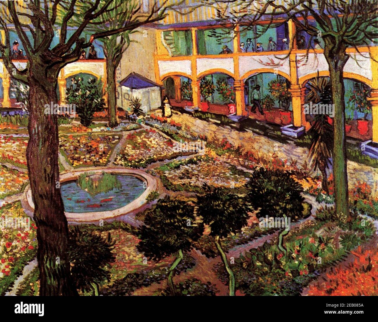 Courtyard of Hospital at Arles 1880 Stock Photo - Alamy