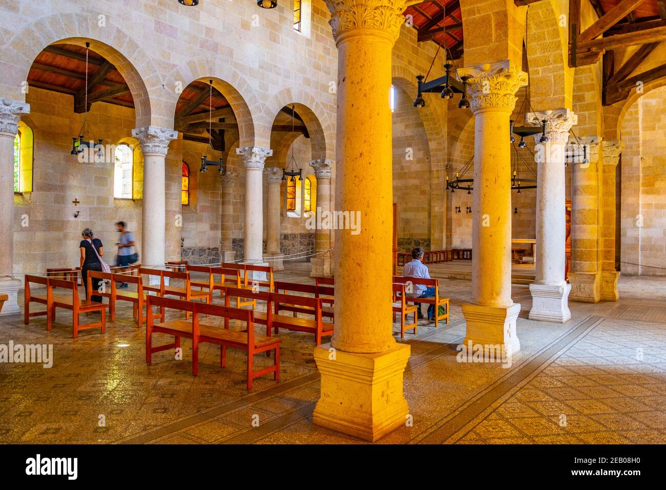 TABGHA, ISRAEL, SEPTEMBER 15, 2018: Interior of the Church of the ...