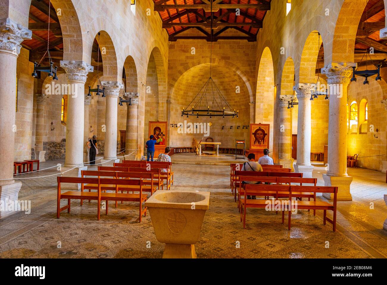 TABGHA, ISRAEL, SEPTEMBER 15, 2018: Interior of the Church of the ...