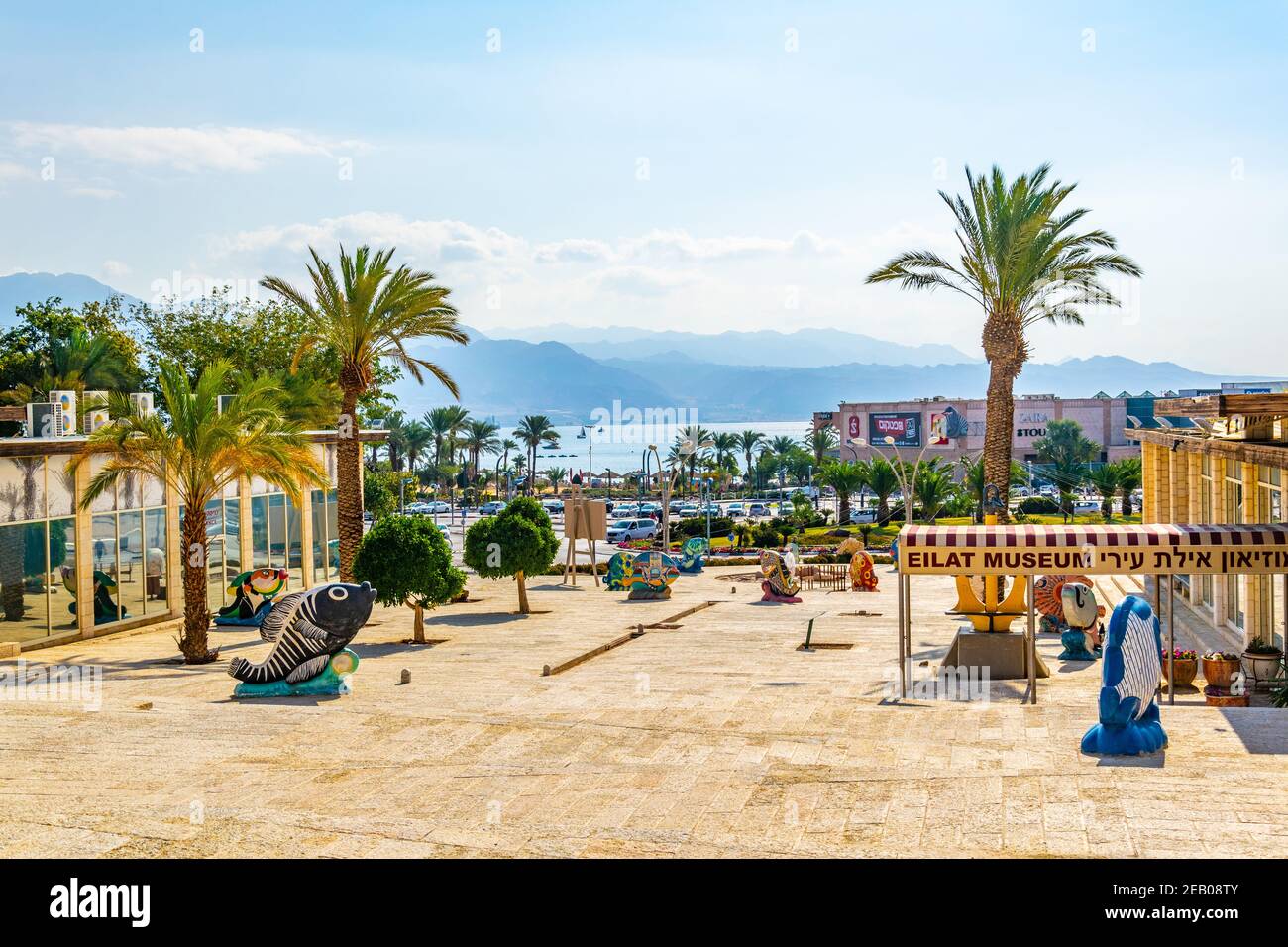 EILAT, ISRAEL, DECEMBER 30, 2018: Cityscape of Eilat viewed from the ...