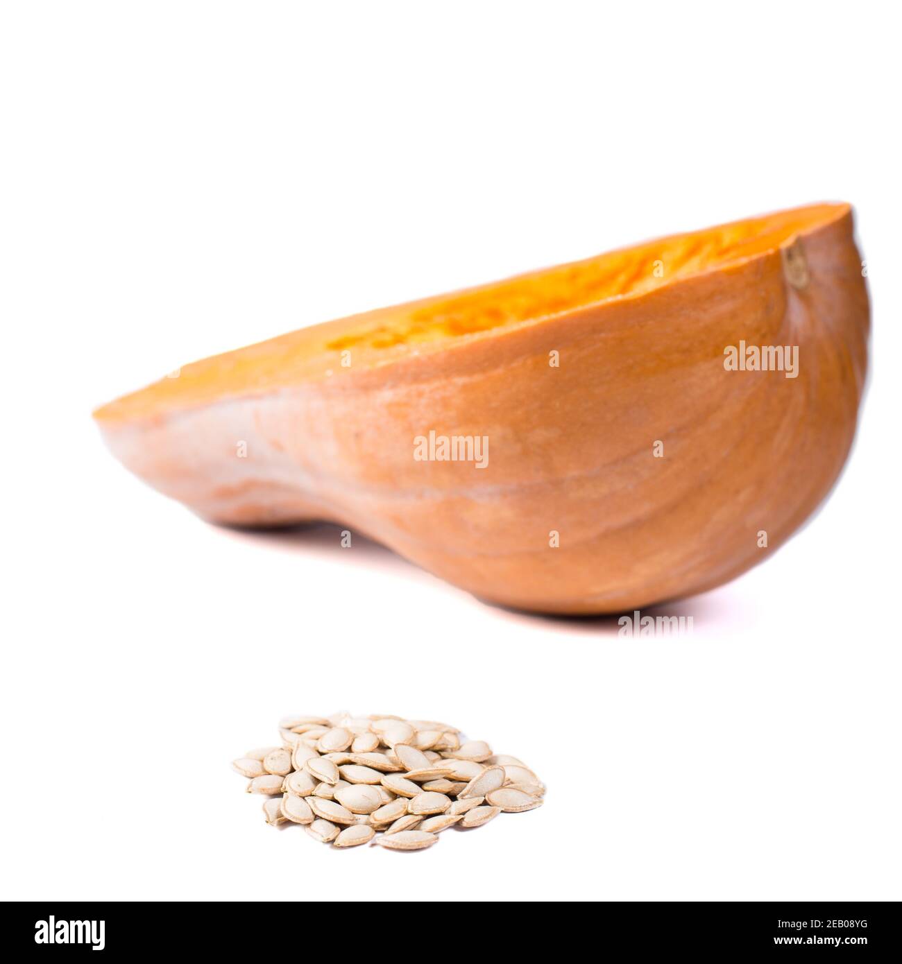 Pumpkin seeds and pulp of pumpkin isolated on a white background Stock ...