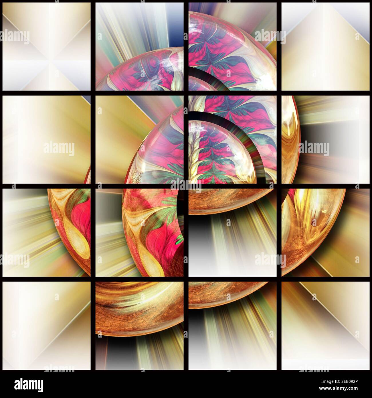 Abstract mixed art colorful illustration artworks with 3D renders Stock ...