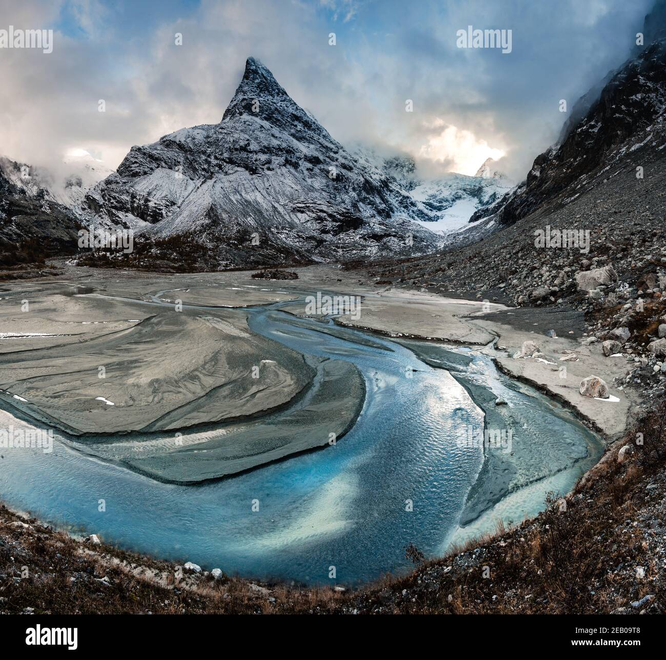 wild meandering glacial stream Stock Photo - Alamy