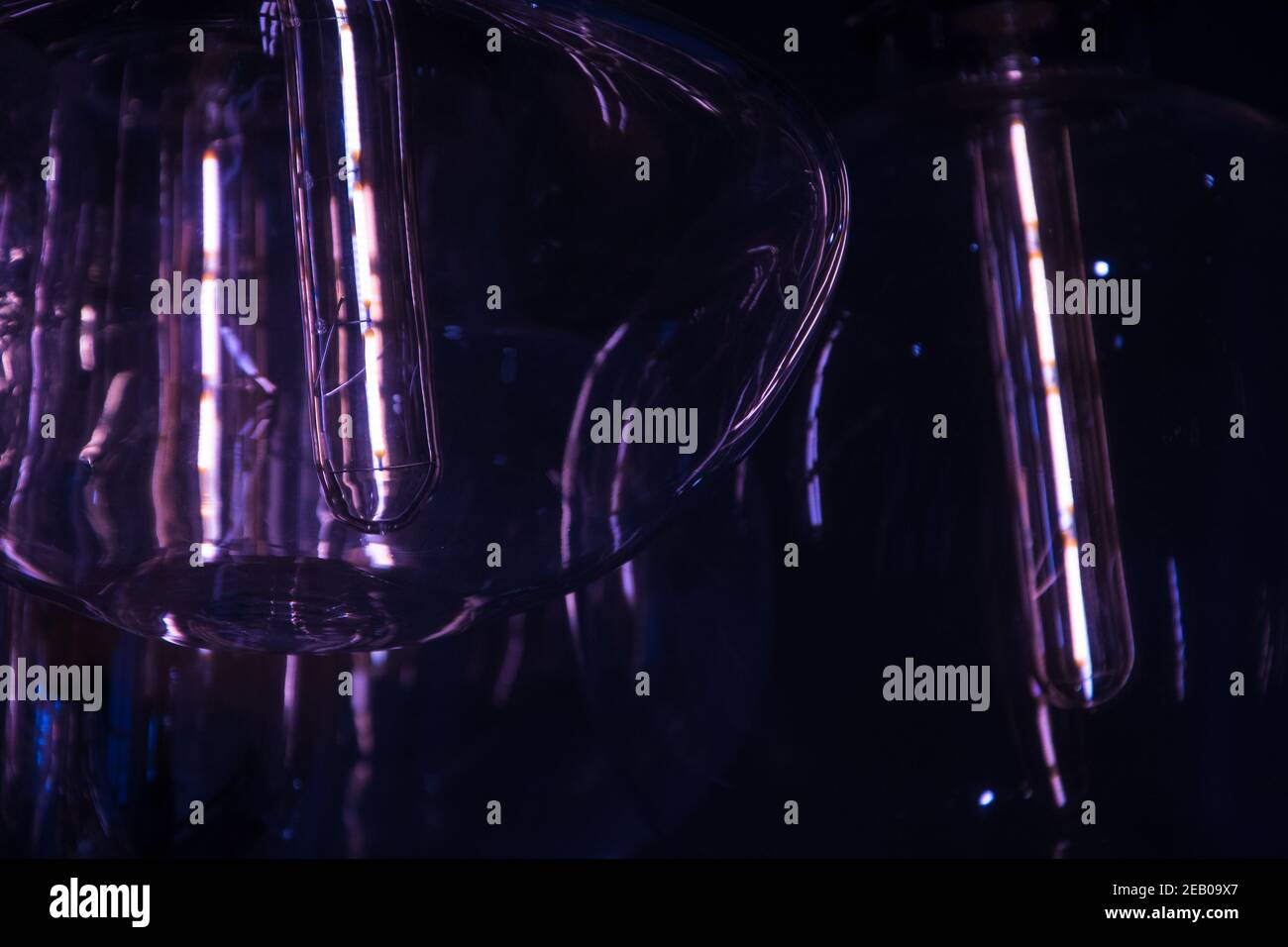 Transparent violet glass hanging lamps shades in different shapes ...