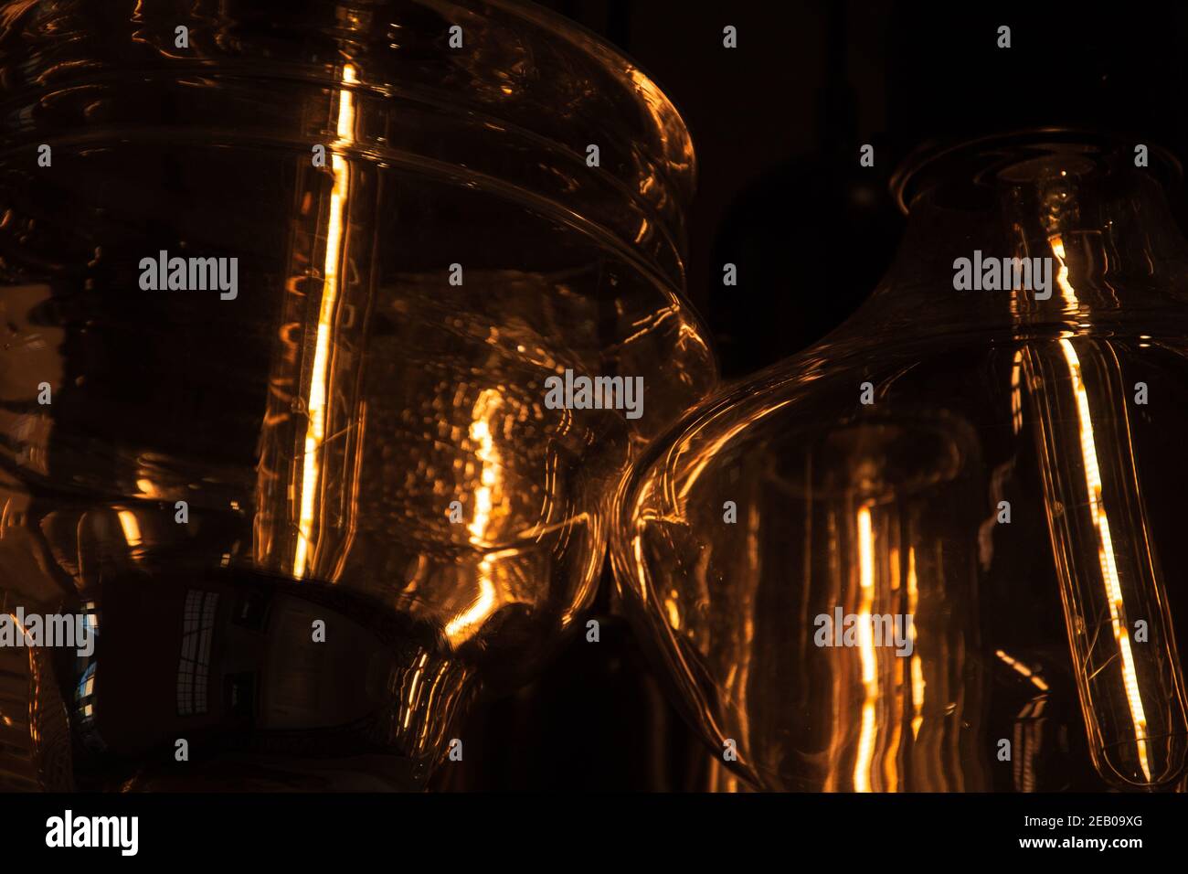 Transparent glass hanging lamps shades in different shapes illumination ...