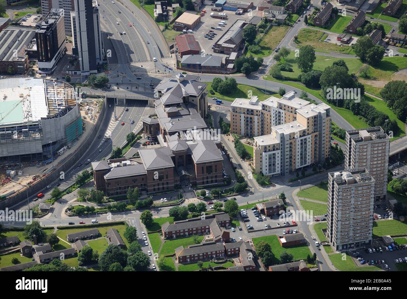 Aerial views of Leeds, including The First Direct Arena (also known as ...