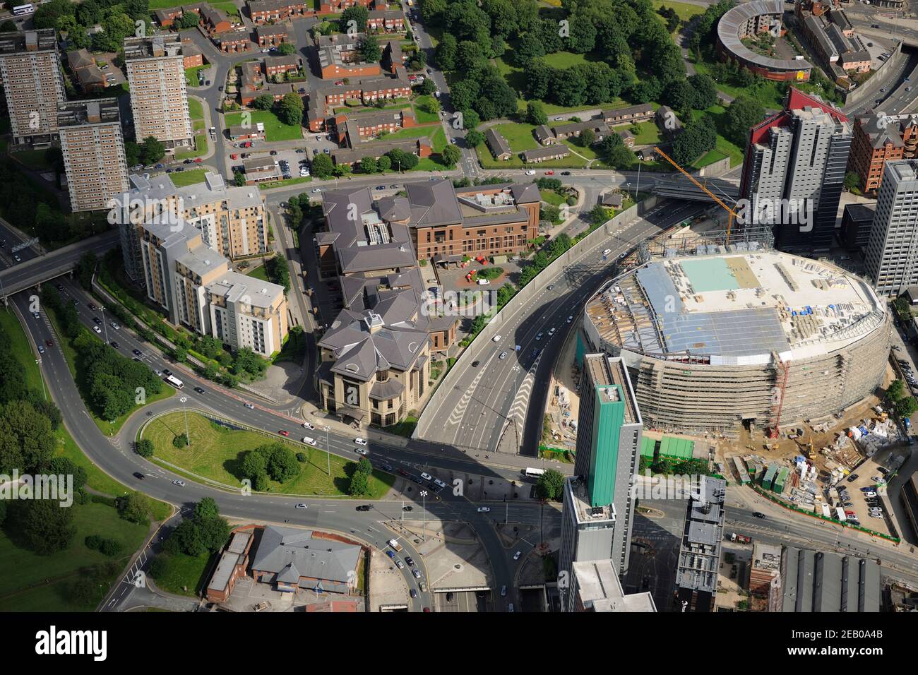 Aerial views of Leeds, including The First Direct Arena (also known as ...