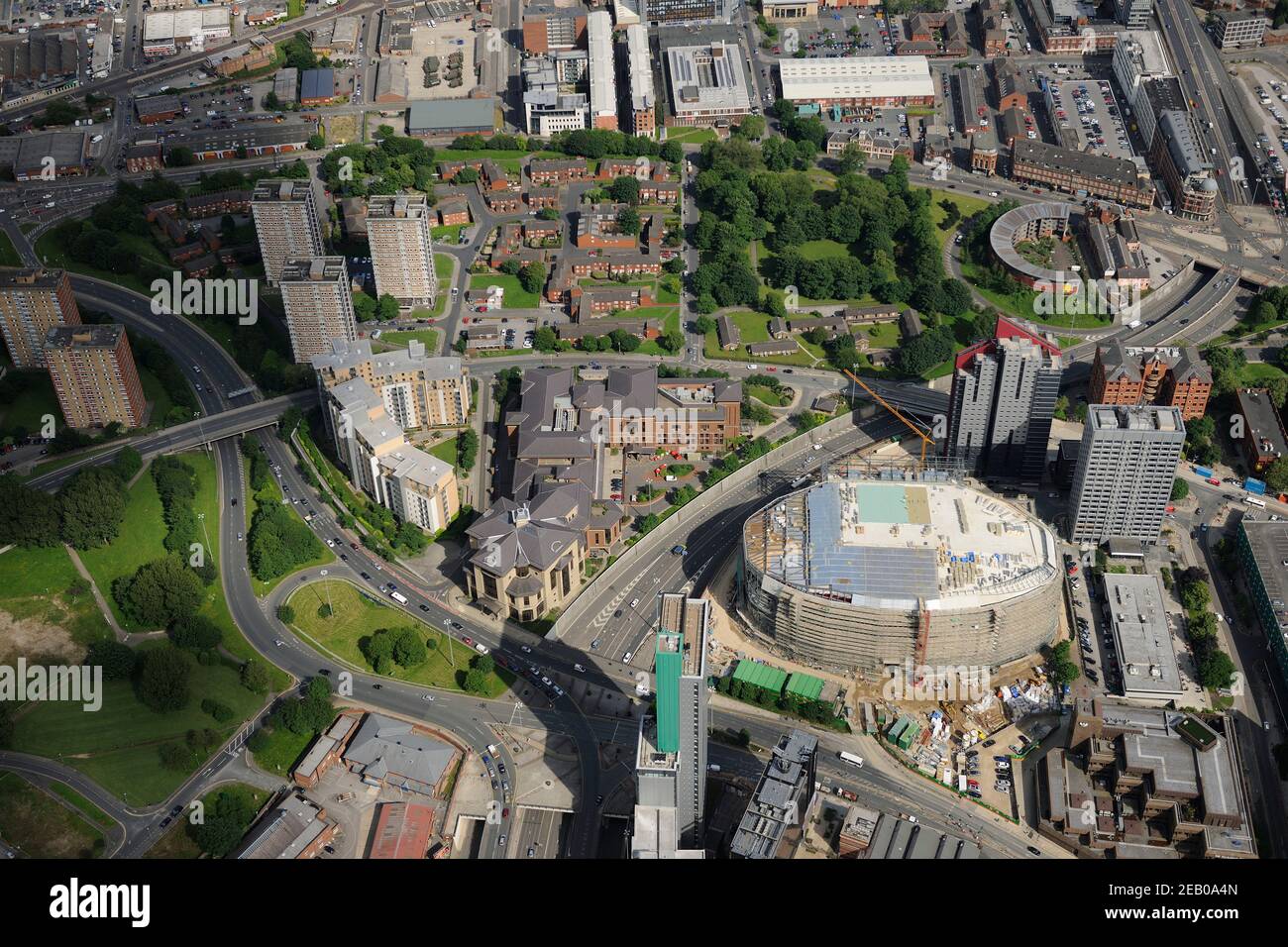 Aerial views of Leeds, including The First Direct Arena (also known as ...