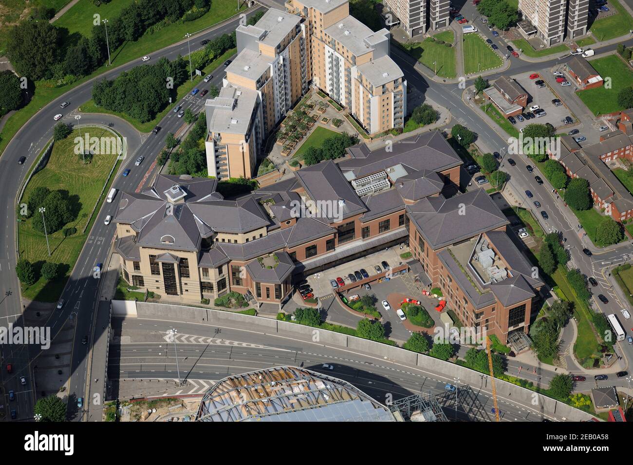 Aerial views of Leeds, including The First Direct Arena (also known as ...
