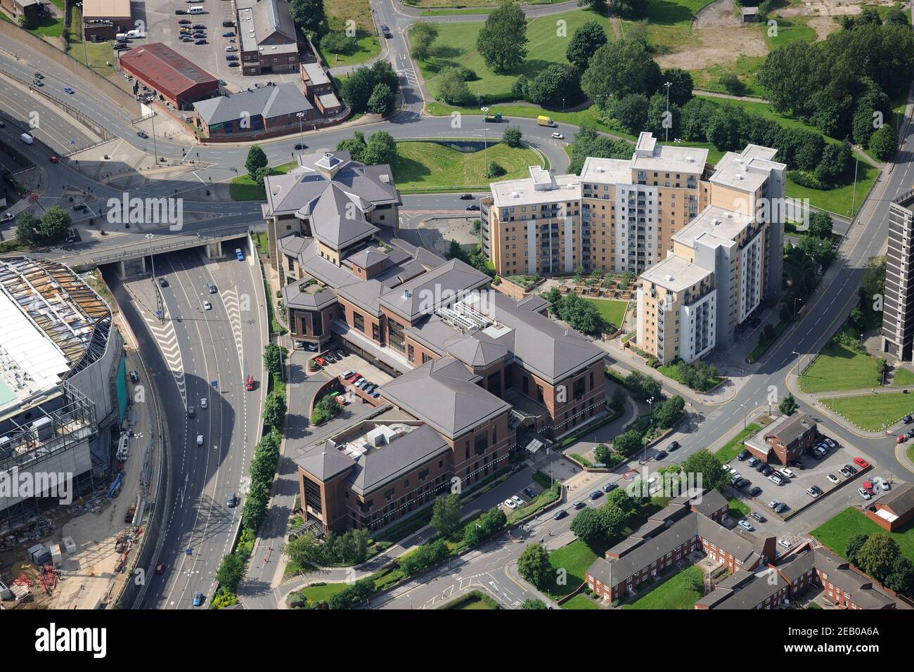 Aerial views of Leeds, including The First Direct Arena (also known as ...