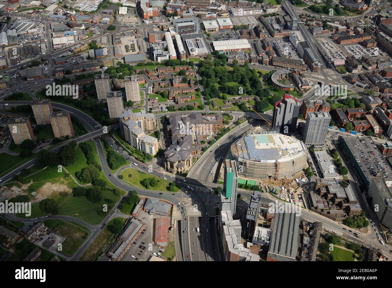 Aerial views of Leeds, including The First Direct Arena (also known as ...