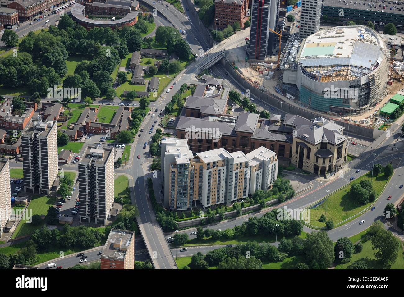 Aerial views of Leeds, including The First Direct Arena (also known as ...