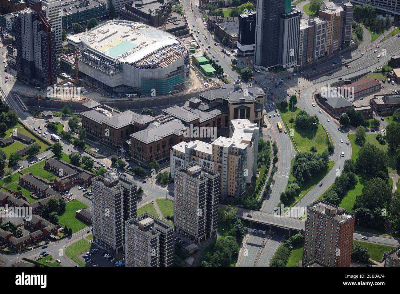 Aerial views of Leeds, including The First Direct Arena (also known as ...