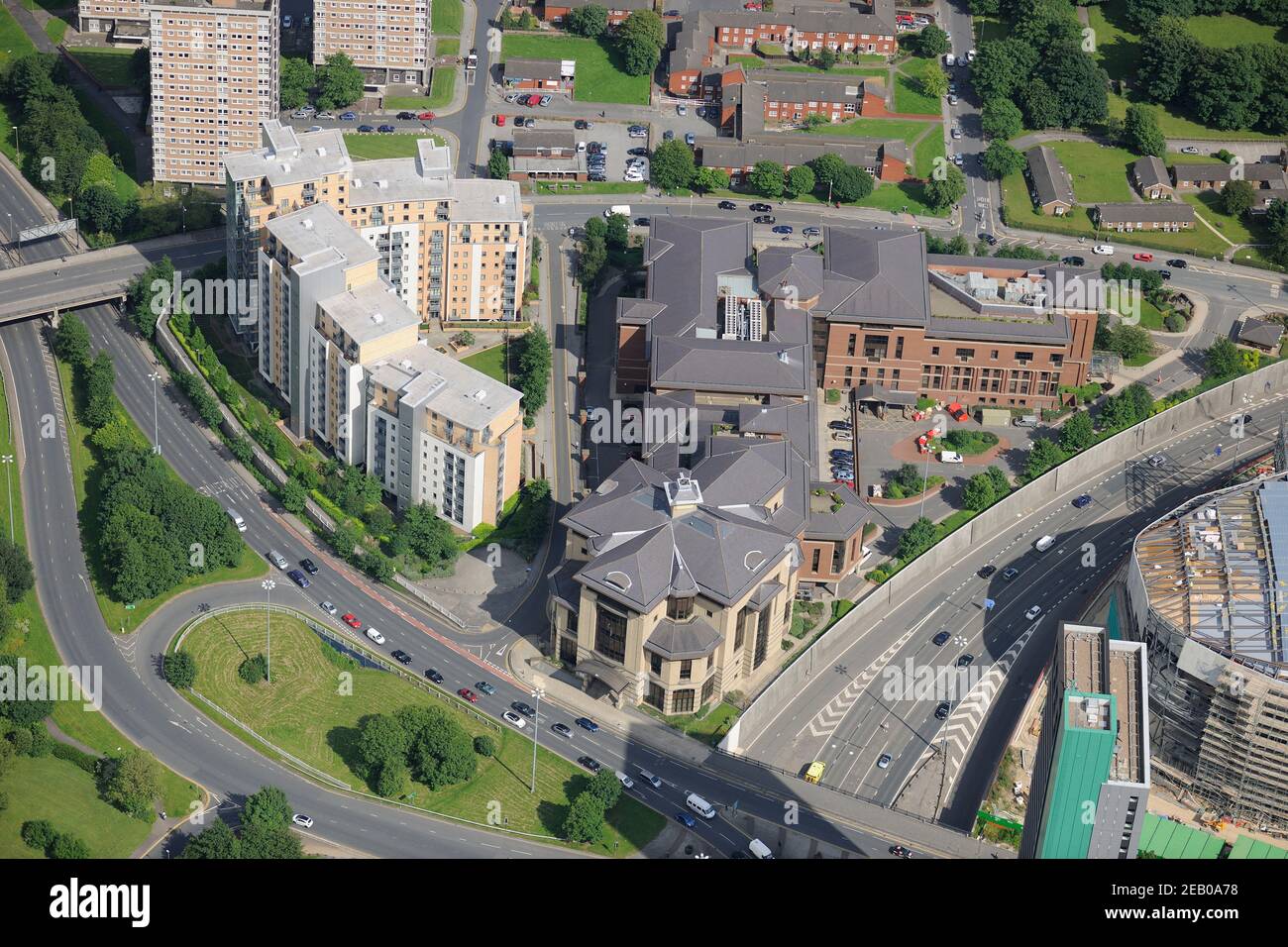 Aerial views of Leeds, including The First Direct Arena (also known as ...