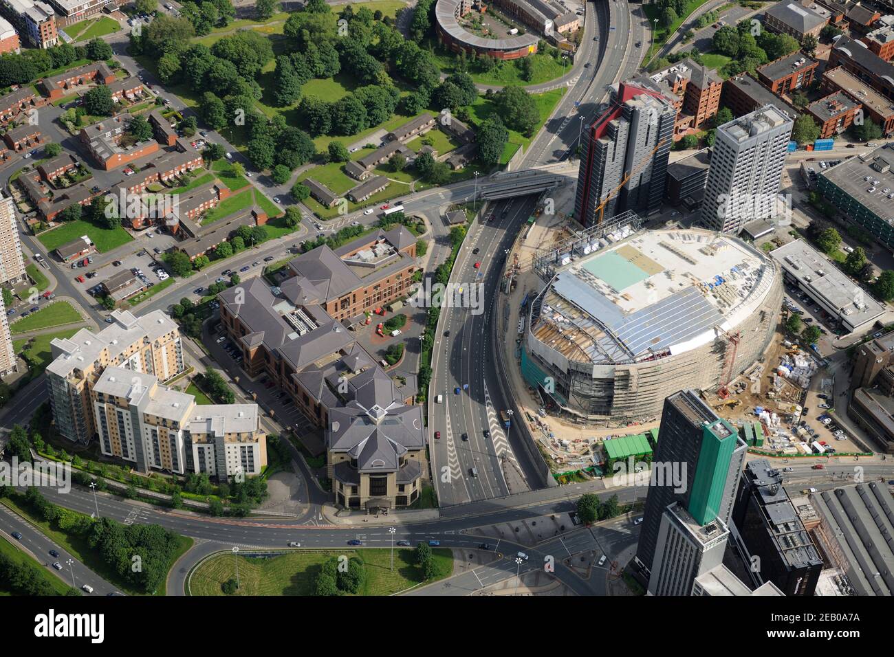 Aerial views of Leeds, including The First Direct Arena (also known as ...