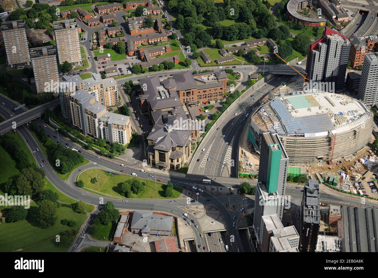 Aerial views of Leeds, including The First Direct Arena (also known as ...
