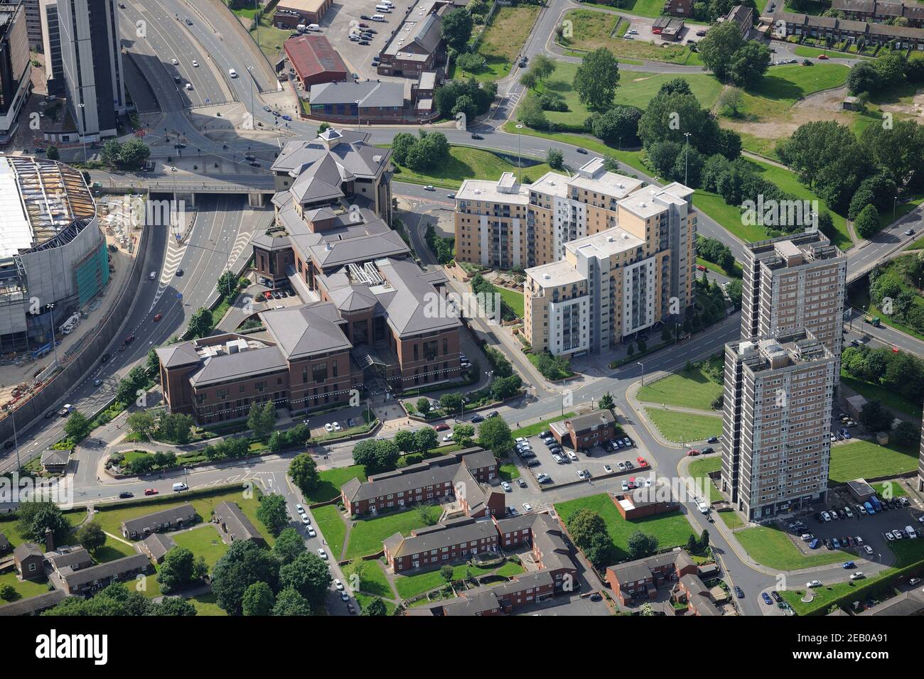 Aerial views of Leeds, including The First Direct Arena (also known as ...
