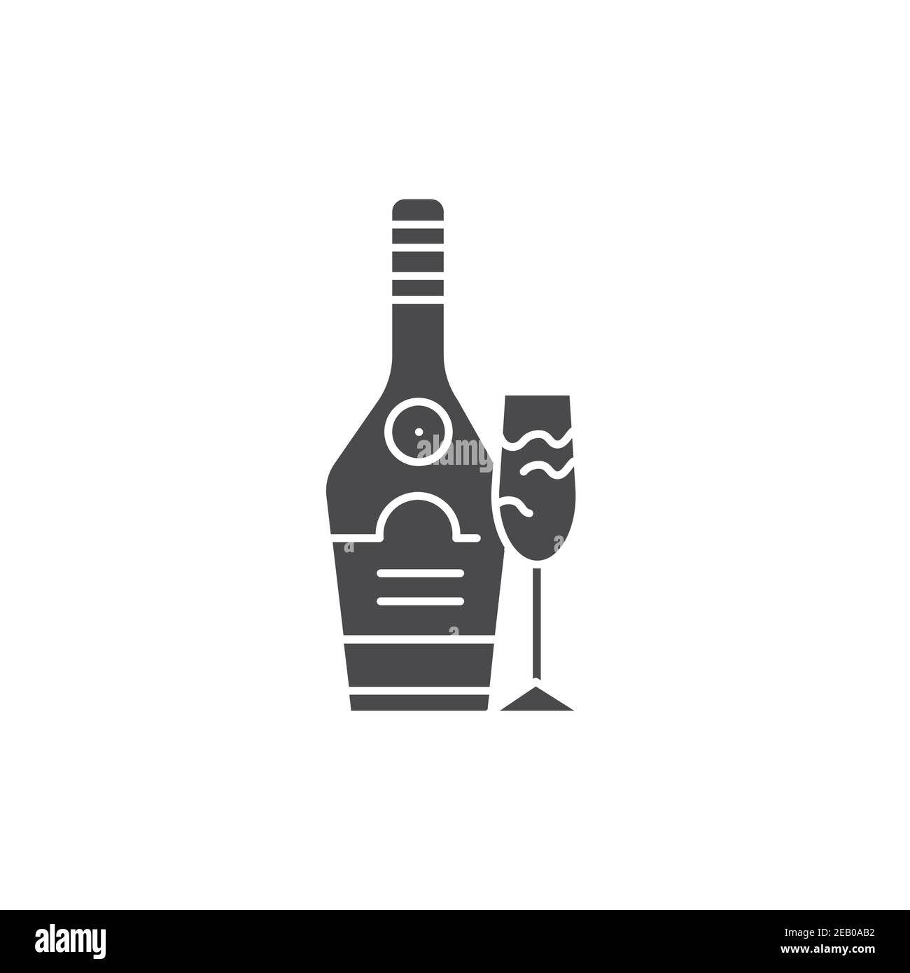 Liquor bottle and glass color line icon. Alcoholic beverages. Pictogram ...