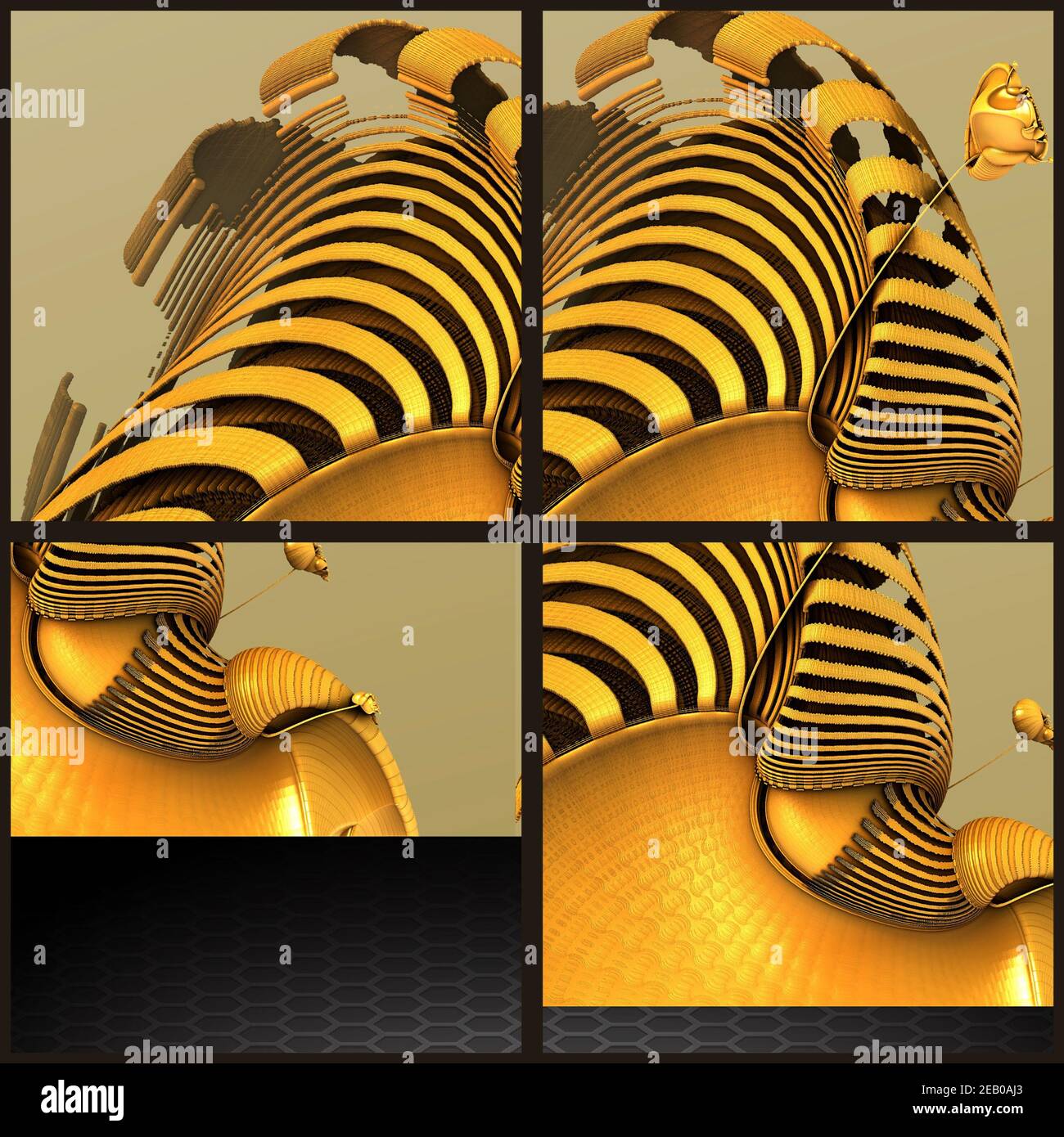 Abstract mixed art colorful illustration artworks with 3D renders Stock ...