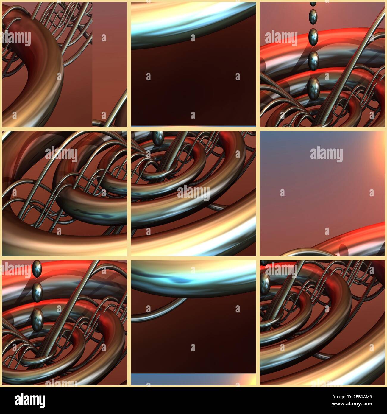 Abstract mixed art colorful illustration artworks with 3D renders Stock ...