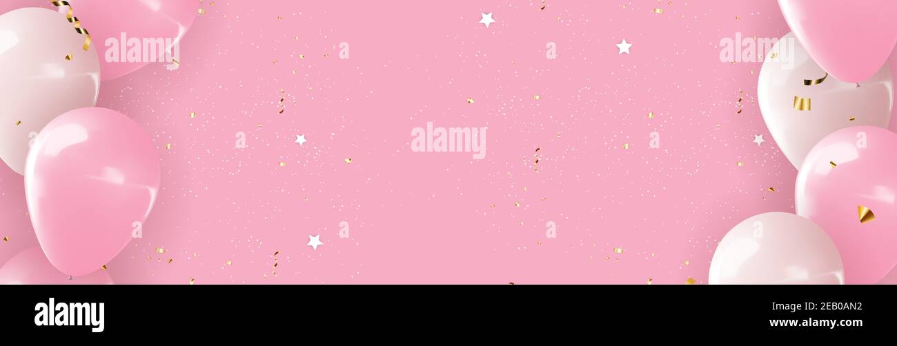 Realistic 3d balloon background for party, holiday, birthday, promotion ...