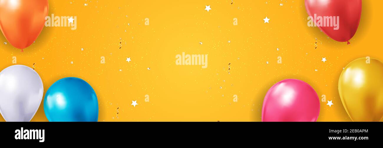 Realistic 3d balloon background for party, holiday, birthday, promotion ...