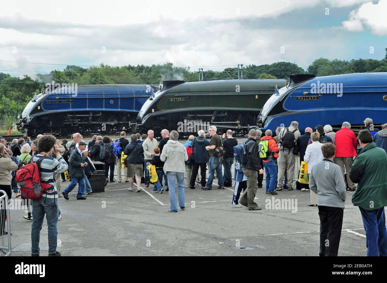 Line up of three surviving LNER Class A4 Pacifics outside the National ...