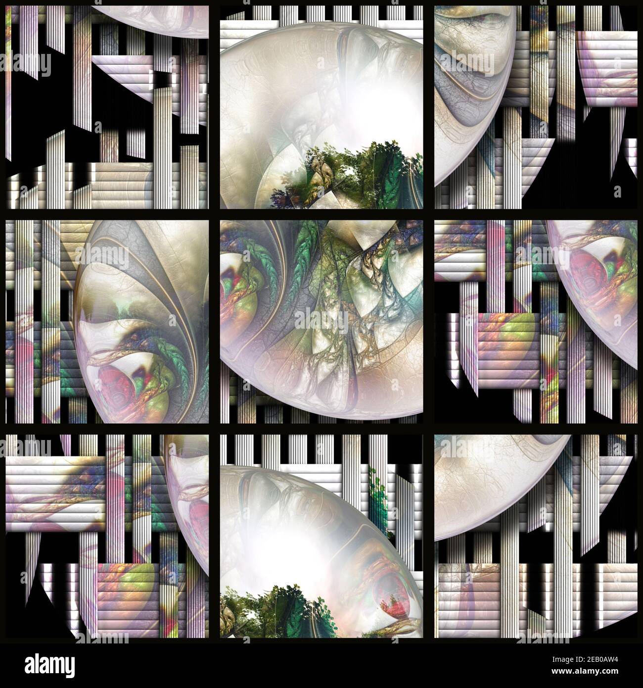 Abstract mixed art colorful illustration artworks with 3D renders Stock ...