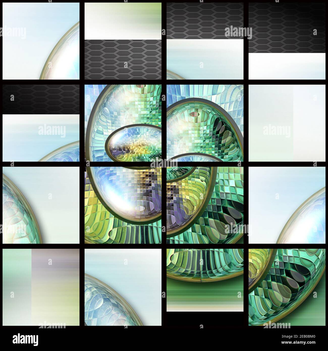 Abstract mixed art colorful illustration artworks with 3D renders Stock ...