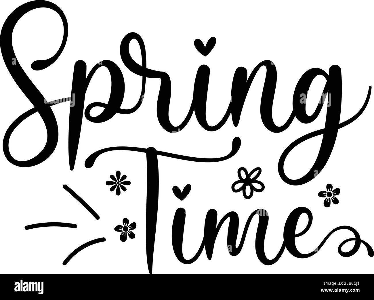 Spring time lettering vector Black and White Stock Photos & Images - Alamy