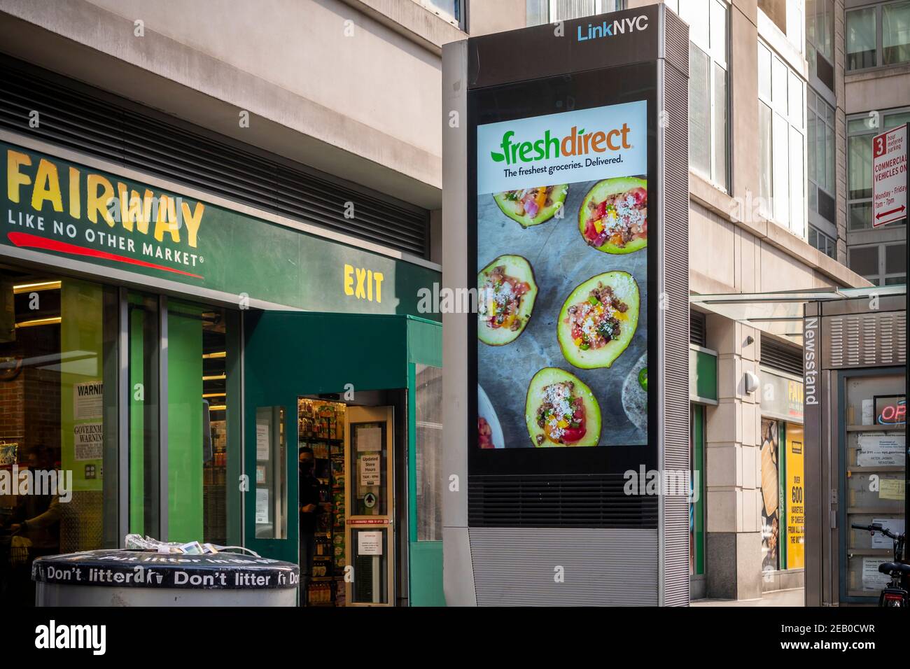 An advertisement for the Fresh Direct food delivery service on a ...