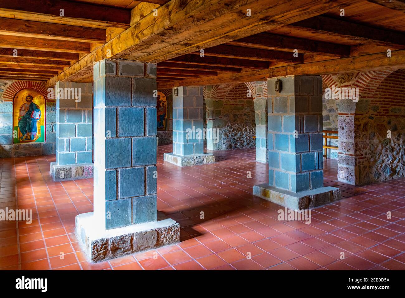 METEORA, GREECE, SEPTEMBER 12, 2017: Interior of the holy trinity ...