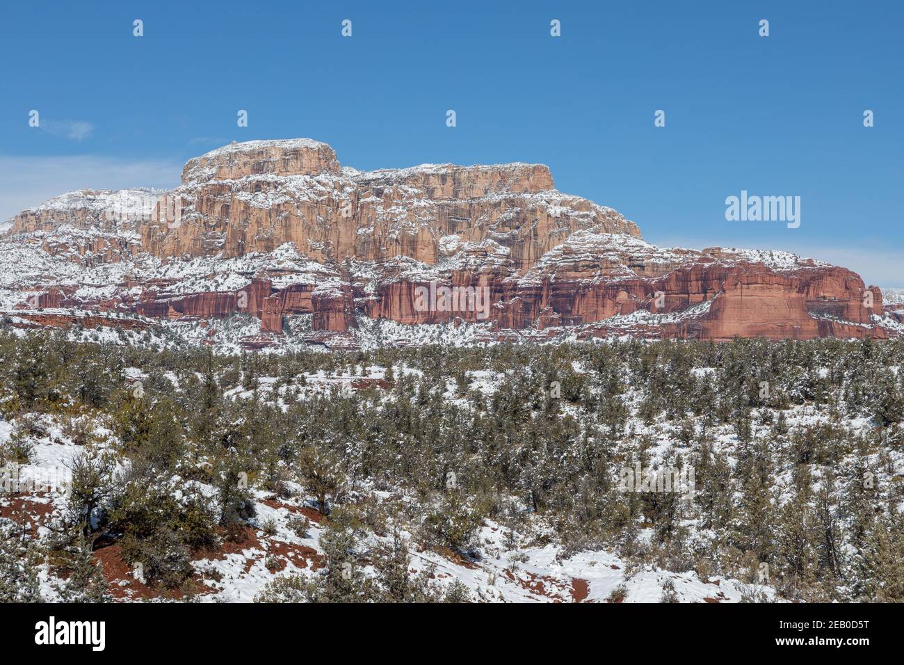 Snow Covered Landscape in the Red Rocks of Sedona Arizona in Winter ...