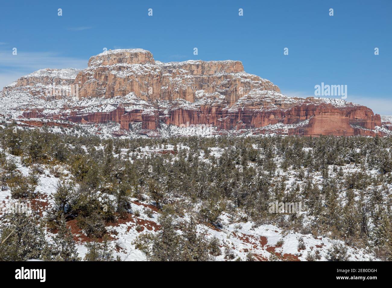 Snow Covered Landscape in the Red Rocks of Sedona Arizona in Winter ...